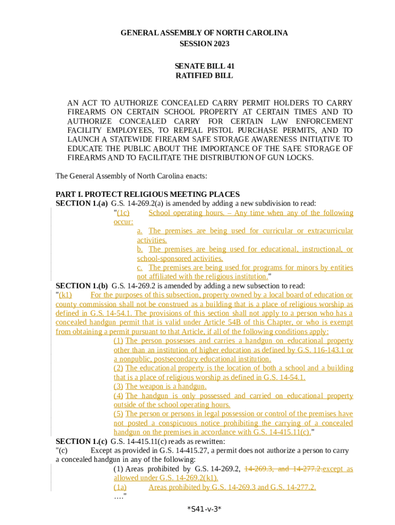 Frequently Asked Questions: New Concealed Carry Law Doc Template | pdfFiller