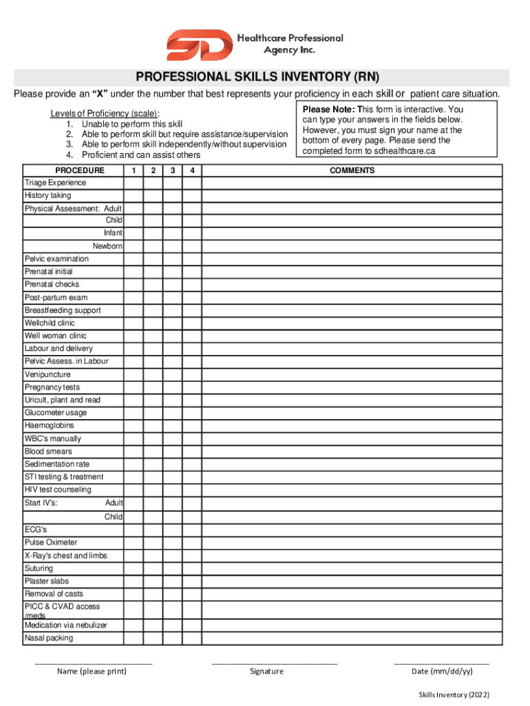 Fillable Online Dimensions Va Nurse 3 Proficiency Example - Infinity ...