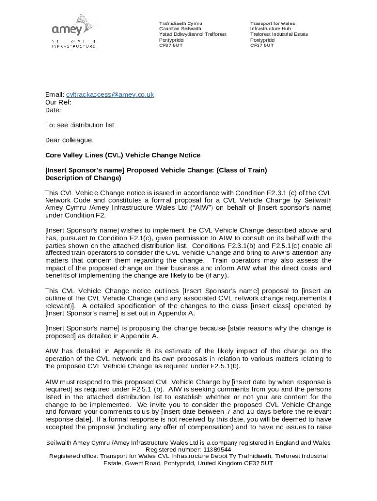 Core Valley Lines (CVL) accessOffice of Rail and Road Doc Template ...