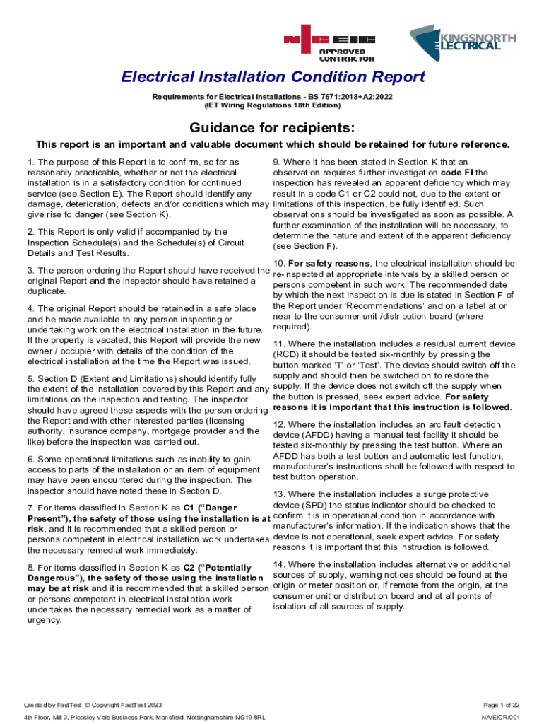 Fillable Online Requirements for Electrical Installations, Iet Wiring ...