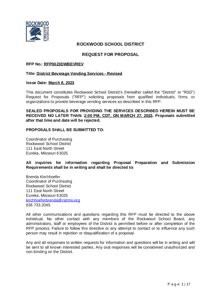 Title: District Beverage Vending Services - Revised Doc Template | pdfFiller