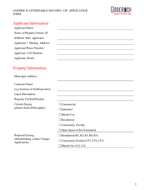 Fillable Online Community Improveme nt Plan Application Form Fax Email ...