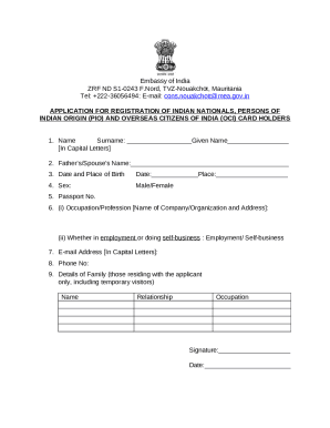 pio/oci card person of indian origin (pio) card Doc Template | pdfFiller