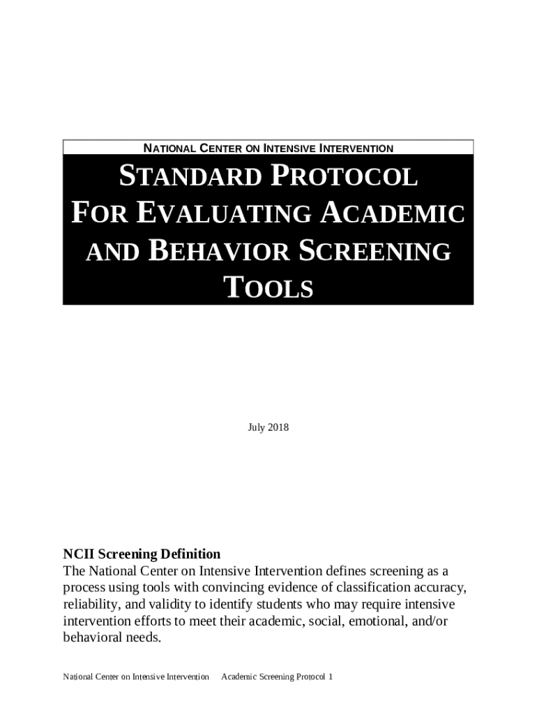 For Evaluating Academic and Behavior Screening Tools Doc Template ...