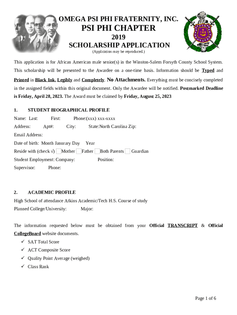 Omega Psi Phi Application - Fill Online, Printable, ... Doc Template ...