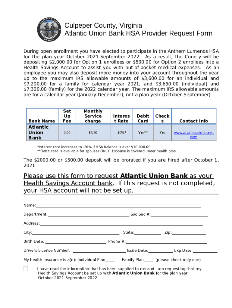 Anthem's plan includes access to a Health Savings ... Doc Template ...