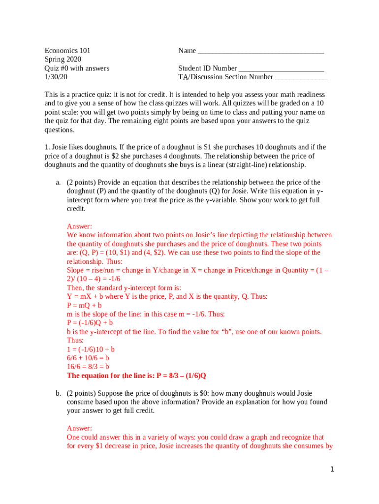 ECON 101 Practice Test 2 - Department of Economics ... Doc Template ...