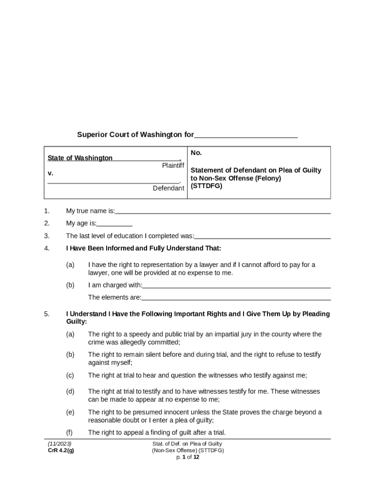 Wa Defendant : Pre-built template Doc Template | pdfFiller