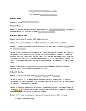 Fillable Online sample constitution for student organizations - UC ...