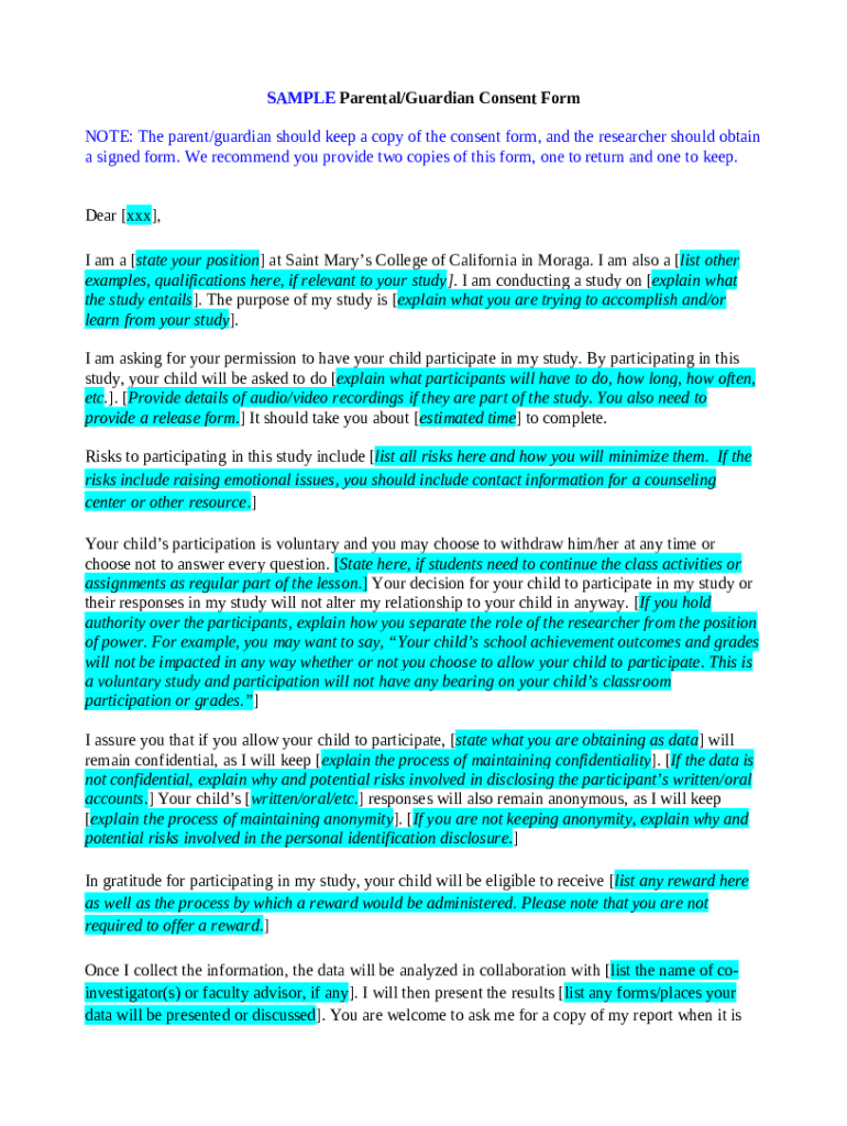 Print the first page of the consent on your College or ... Doc Template ...