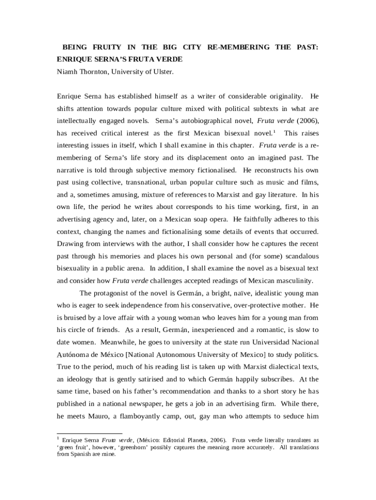 Being Fruity in the Big City: Enrique Serna's Frutas verdes Doc ...