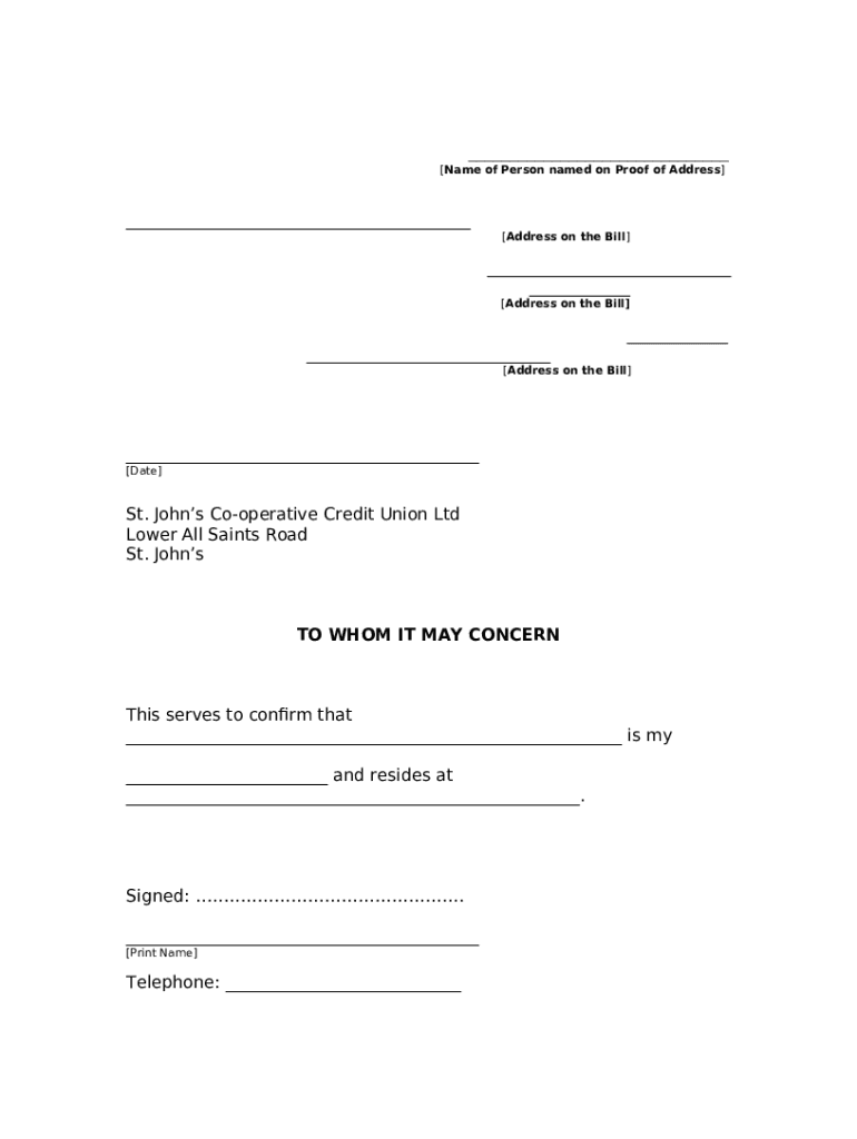 St. John's Co-operative Credit Union Doc Template | pdfFiller