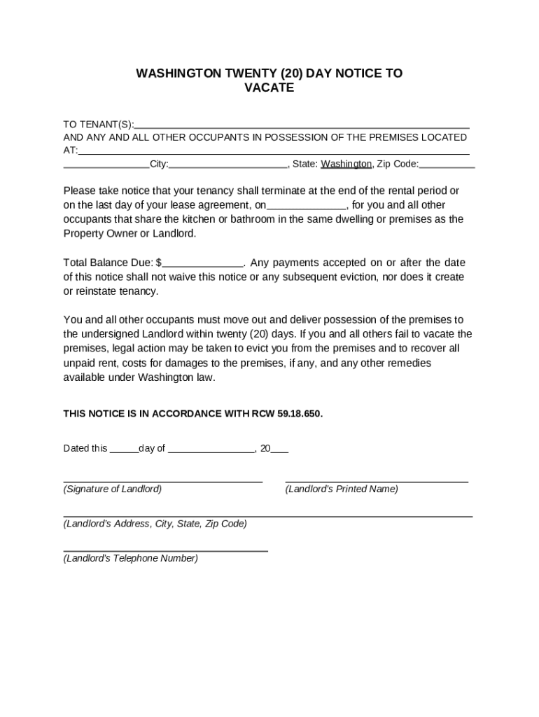My Landlord Just Gave me a 20-Day Notice Doc Template | pdfFiller