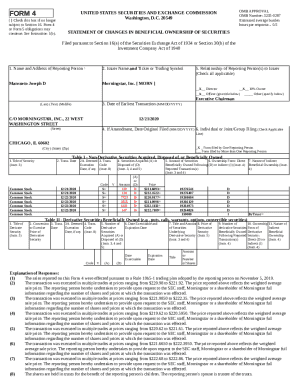 The sales reported on this 4 were effected pursuant to a Rule 10b5-1 ...