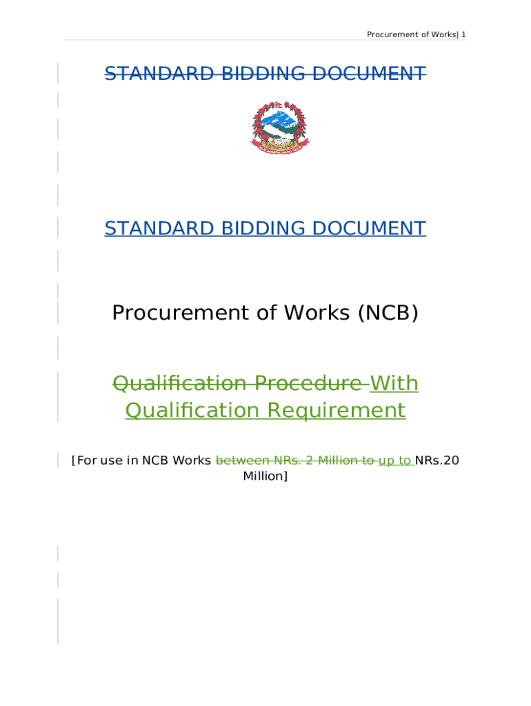 Standard Bidding Document: Large Works without Pre-Qual - ppmo gov Doc ...