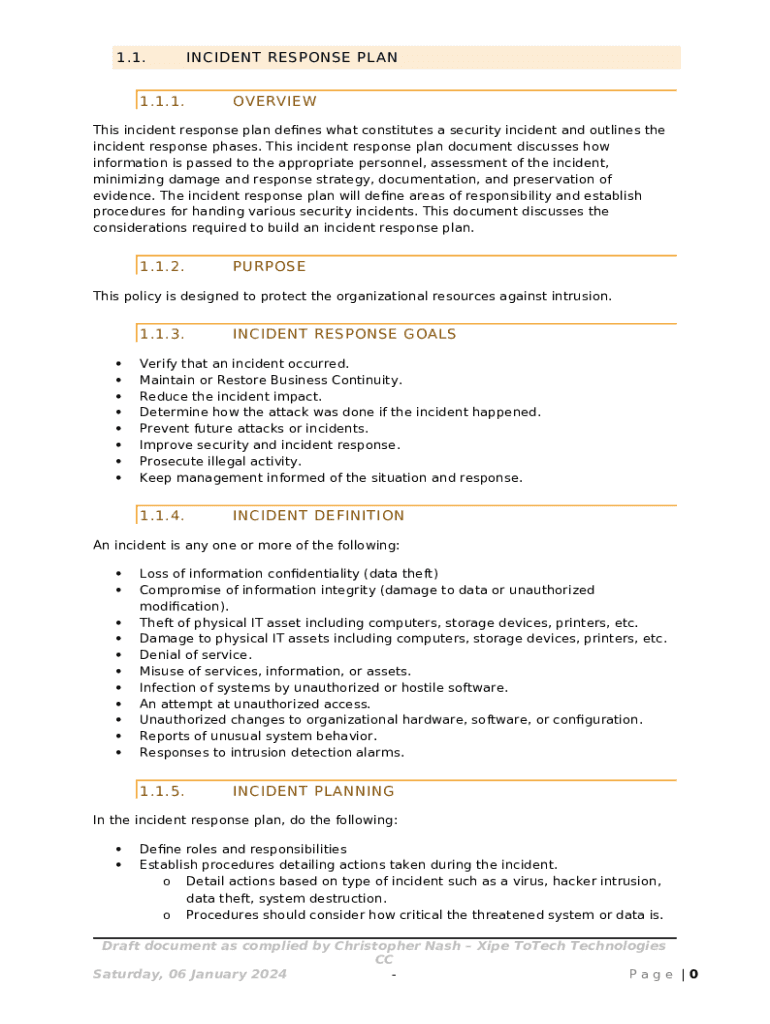 How to Create an Incident Response Plan (Detailed Guide) Doc Template | pdfFiller