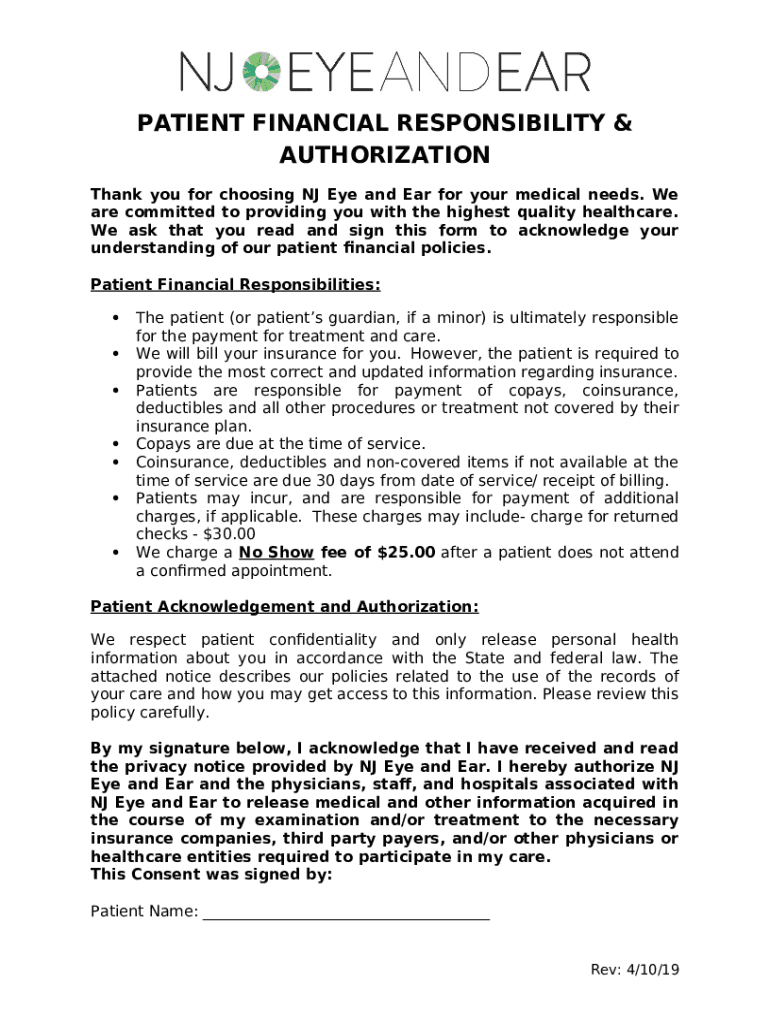 Patient financial responsibility agreement - RCM Glossary Doc Template ...