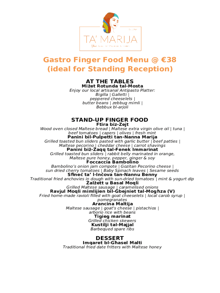 Family Sharing Menu Doc Template | pdfFiller