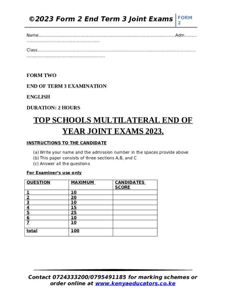 KCPE AND KPSEA! NEW ANSWER SHEETS AND HOW TO ... Doc Template | pdfFiller
