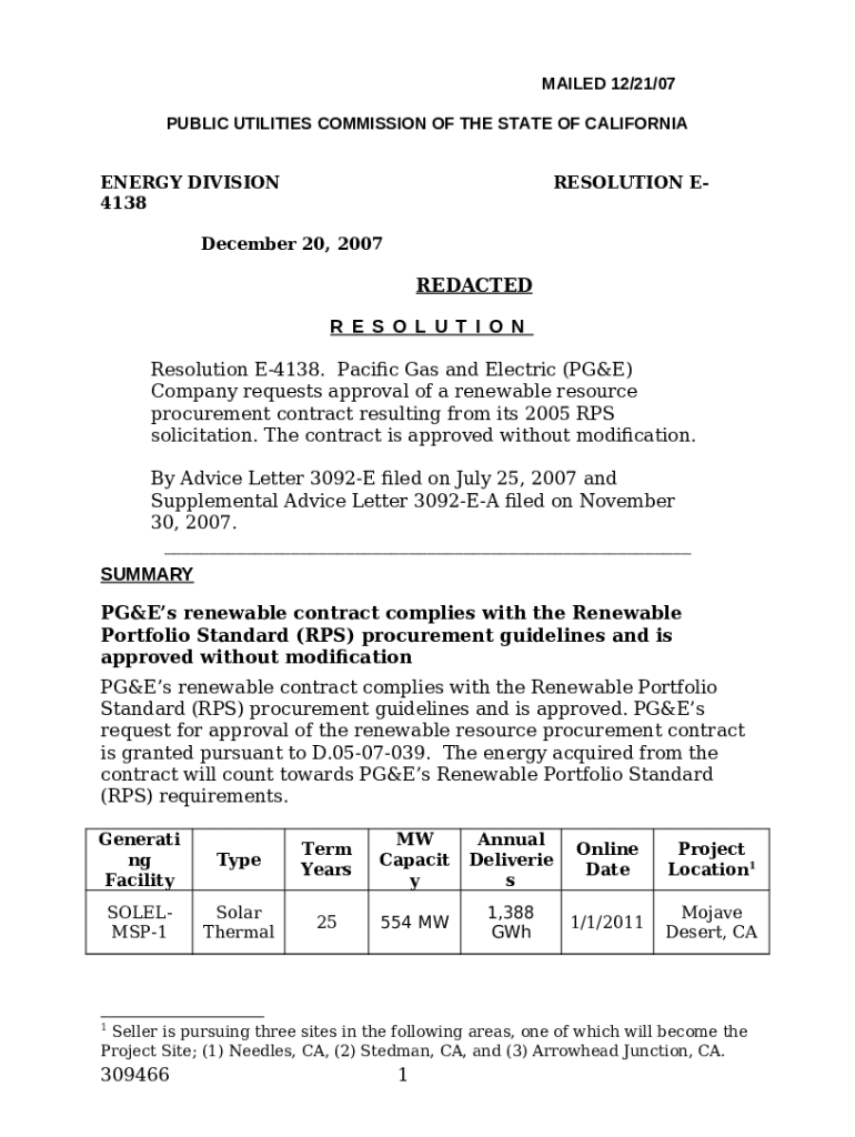 PG&E requests approval of a new renewable energy contract - docs cpuc ...
