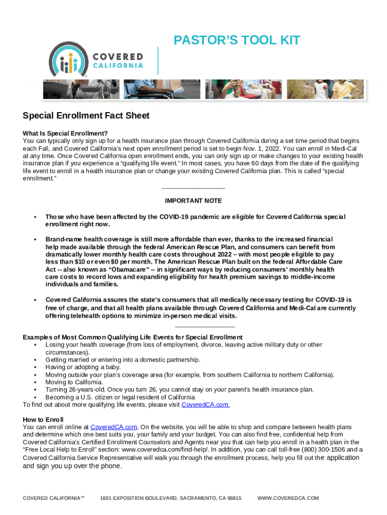 Special Enrollment Fact Sheet Doc Template | pdfFiller