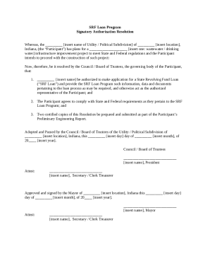 Signatory Authorization Resolution Doc Template | pdfFiller