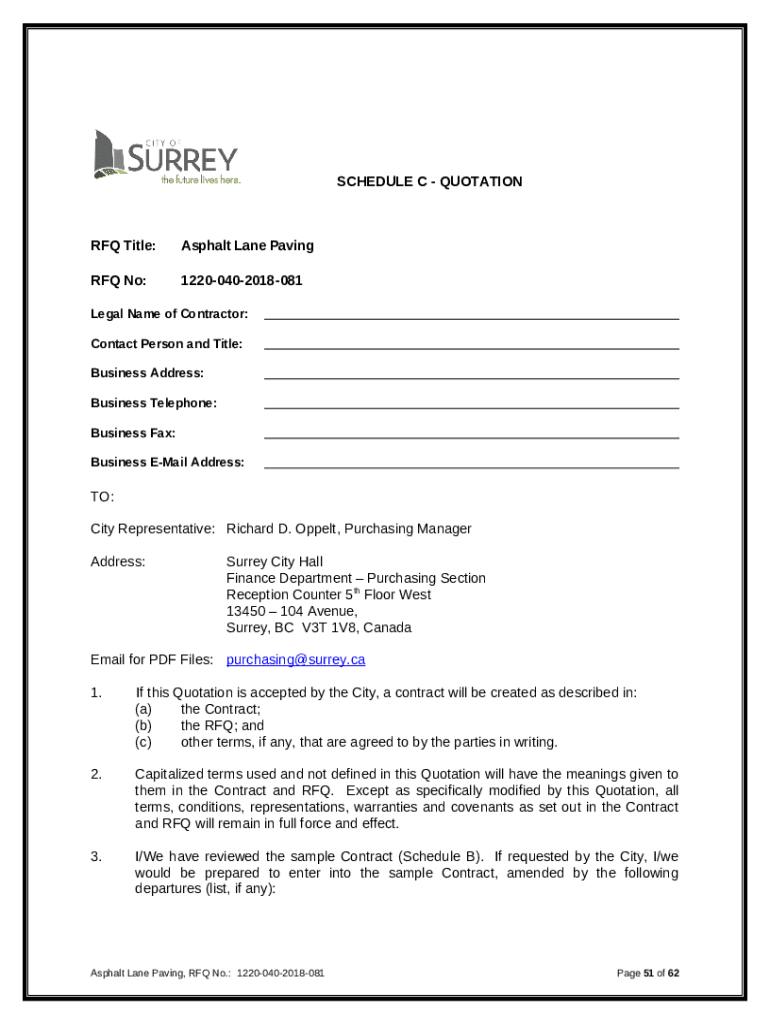 RFQ Title:Asphalt Lane Paving Doc Template | pdfFiller