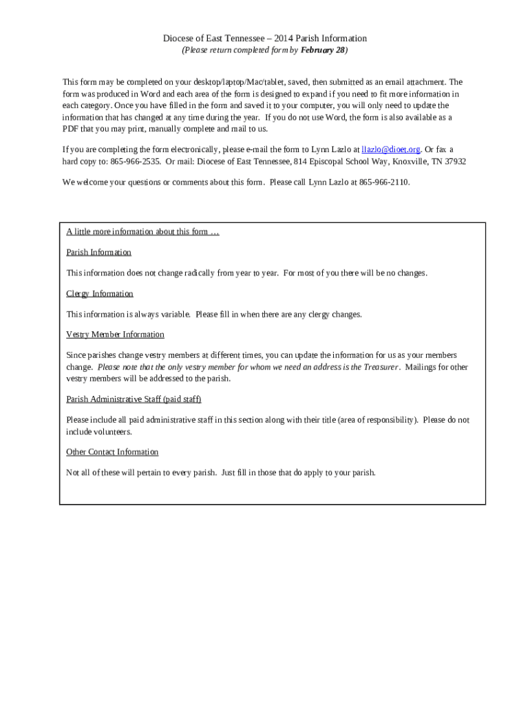 Attached is the revised Parish Ination Doc Template | pdfFiller