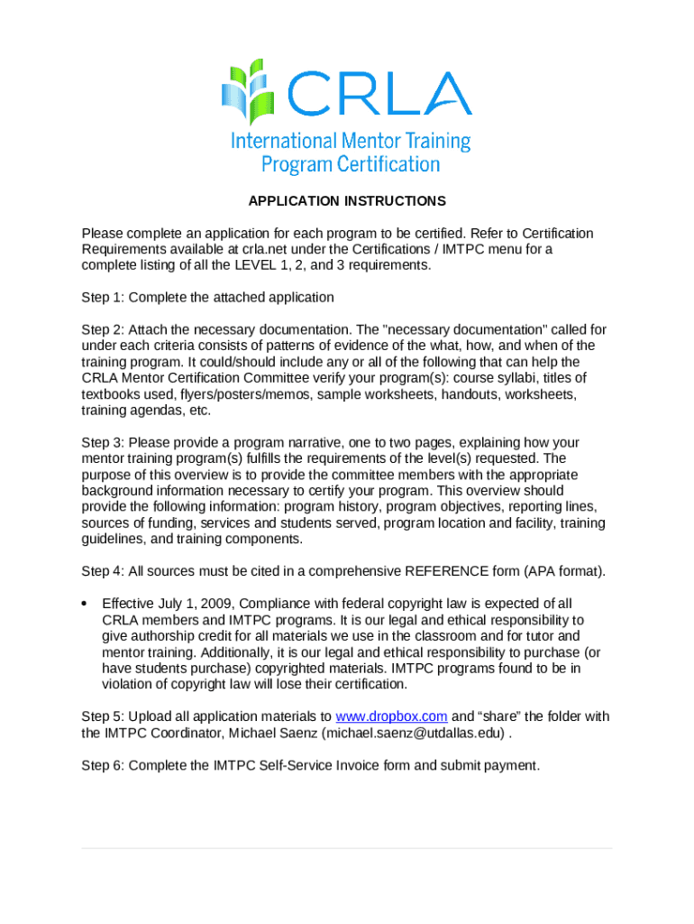 Completing and Submitting the IMTPC documentation to the ... Doc Template | pdfFiller