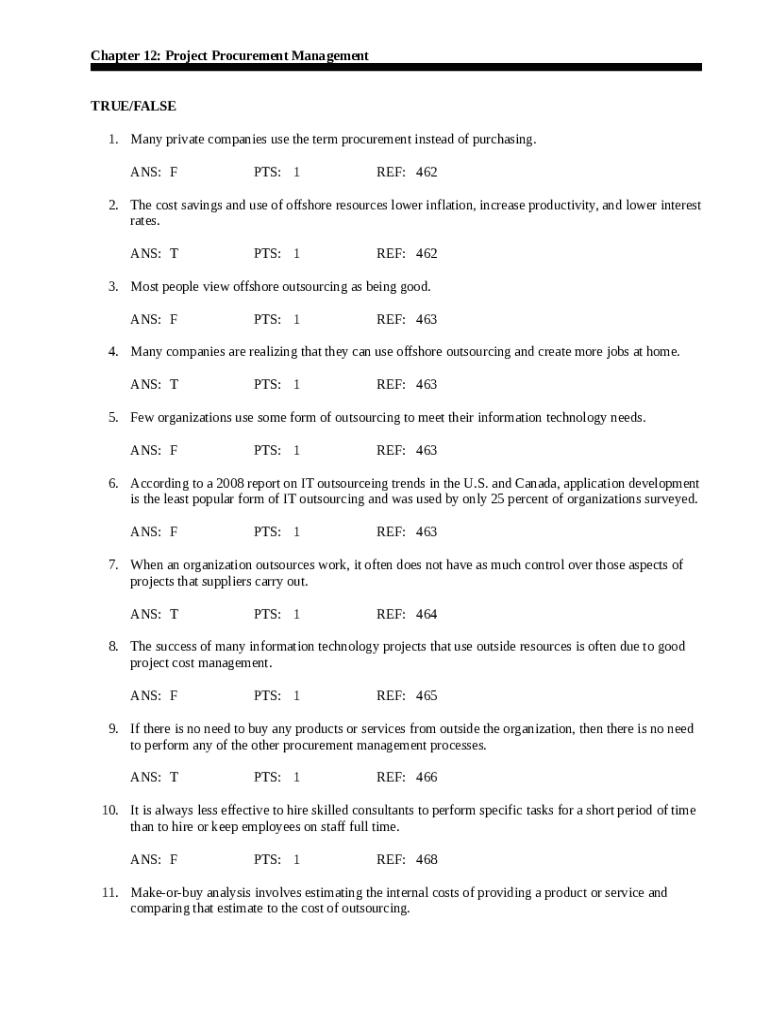 Chapter 12: Project Procurement and Closure Doc Template | pdfFiller