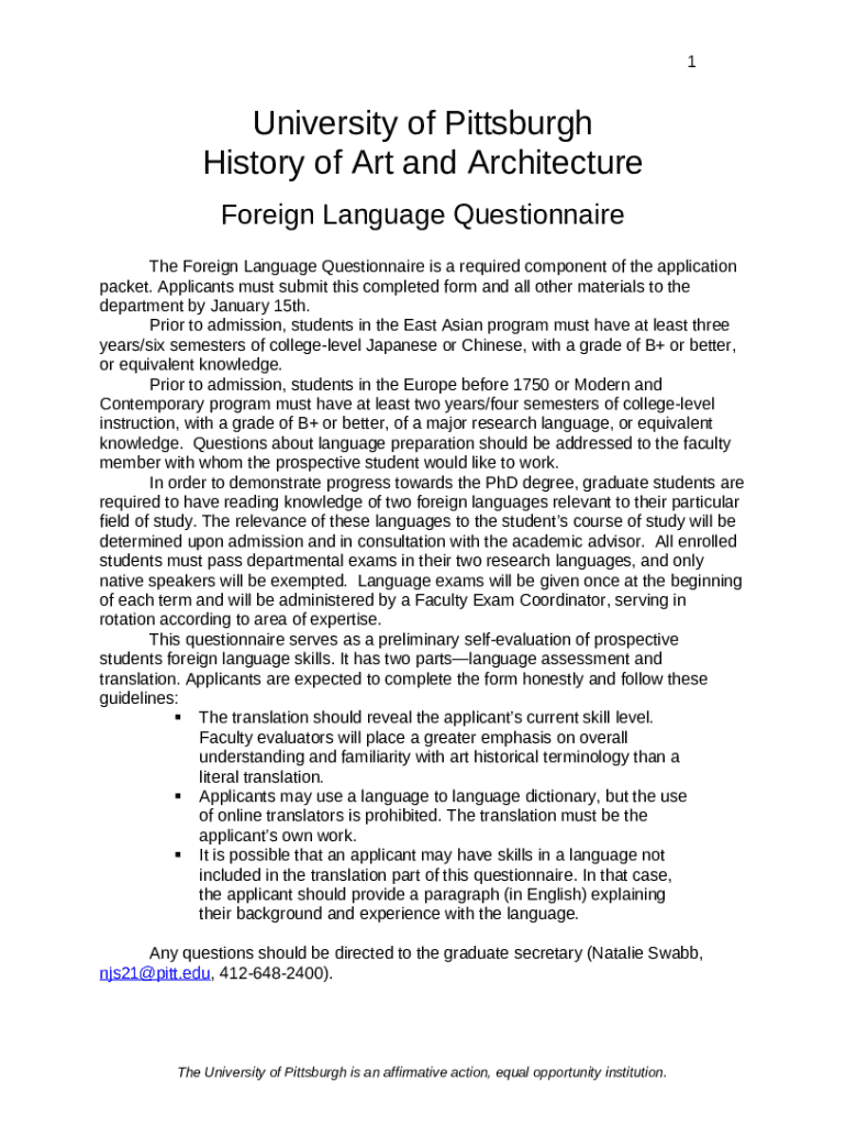 Application InationHistory of Art and Architecture - haa pitt Doc ...