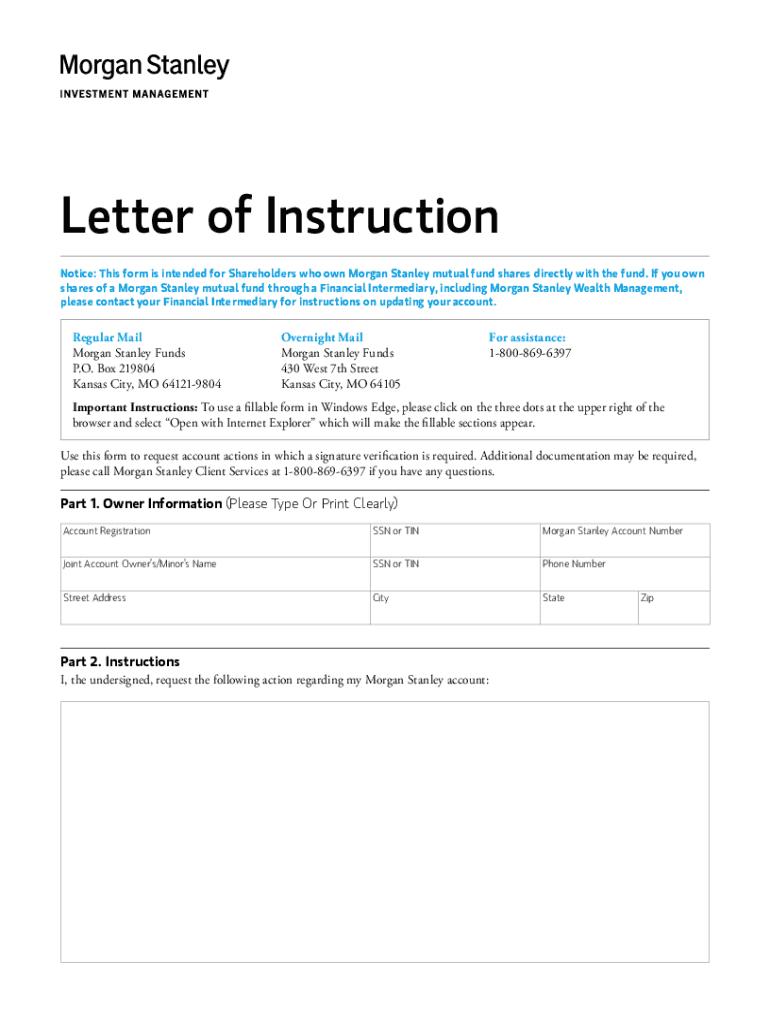 Fillable Online Morgan Stanley Bank Authorization Form Fax Email Print ...