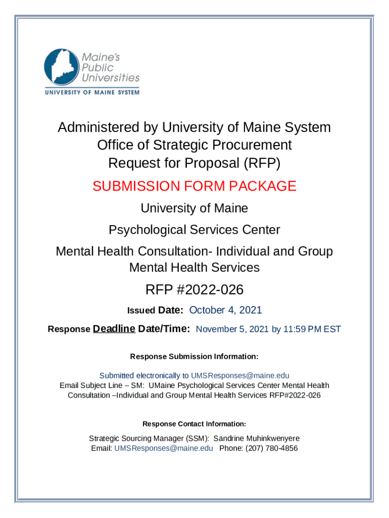 RFP 2022-026 Submission Doc Template | pdfFiller