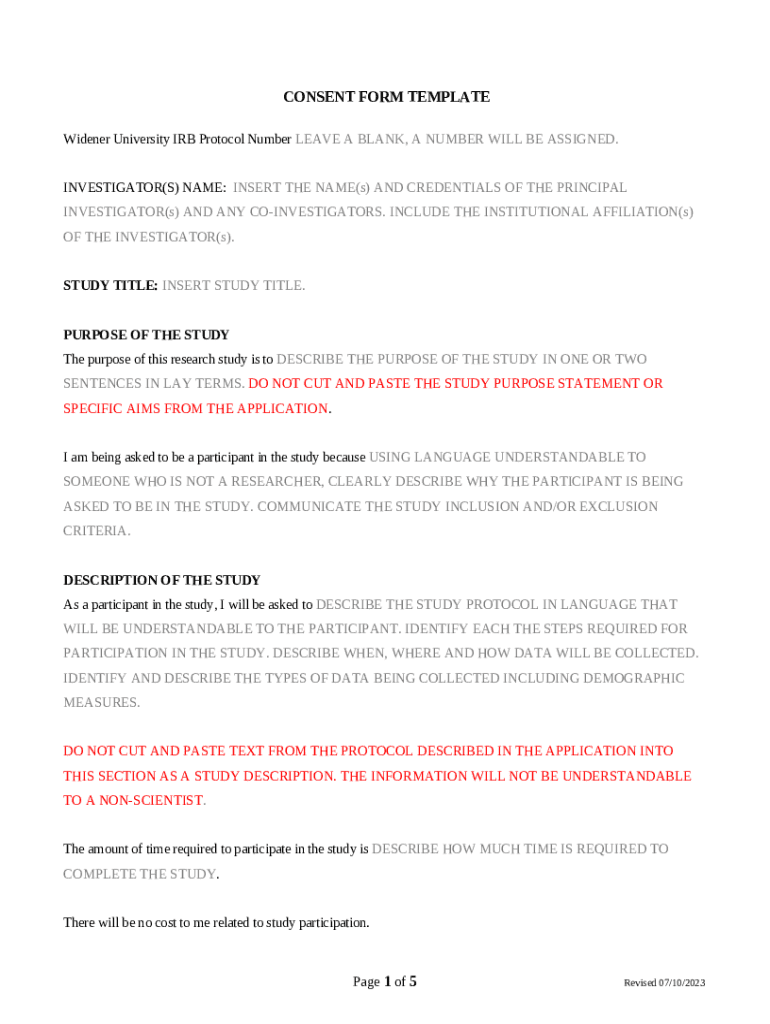 Application for Review of Human Participant Research Doc Template ...