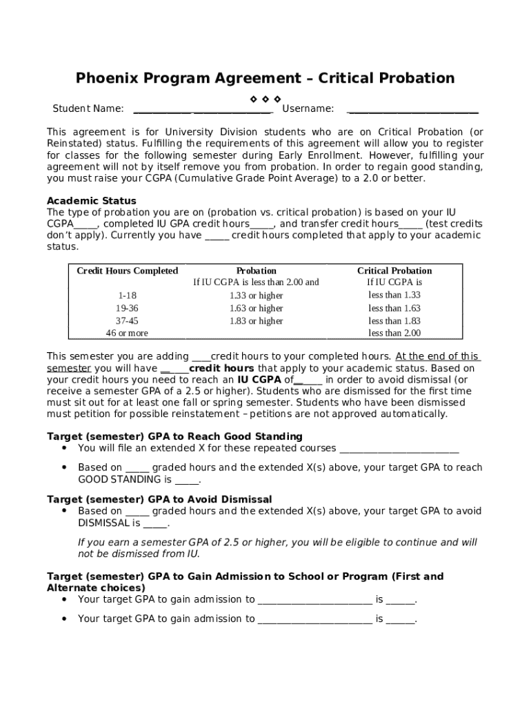 Phoenix Program Agreement Doc Template | pdfFiller