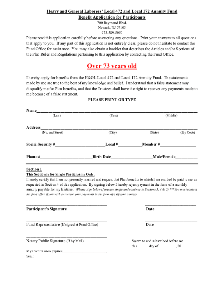 Fillable Online Local 472 Annuity - Fill Online, Printable, Fillable ...