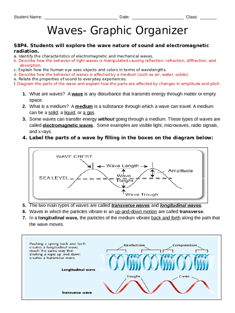 S8P4. Students will explore the wave nature of sound and ... Doc ...