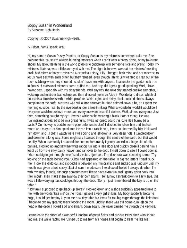 Soppy Susan in Wonderland.wps.rtf Doc Template | pdfFiller