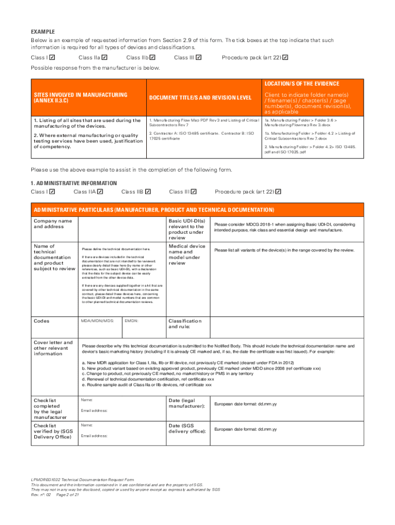 Fillable Online Medical Device Regulation (MDR) Technical Documentation ...