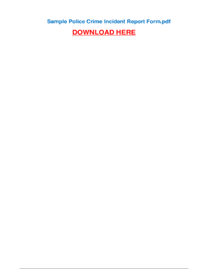 Fillable Online Fillable Online Sample Police Crime Incident Report ...