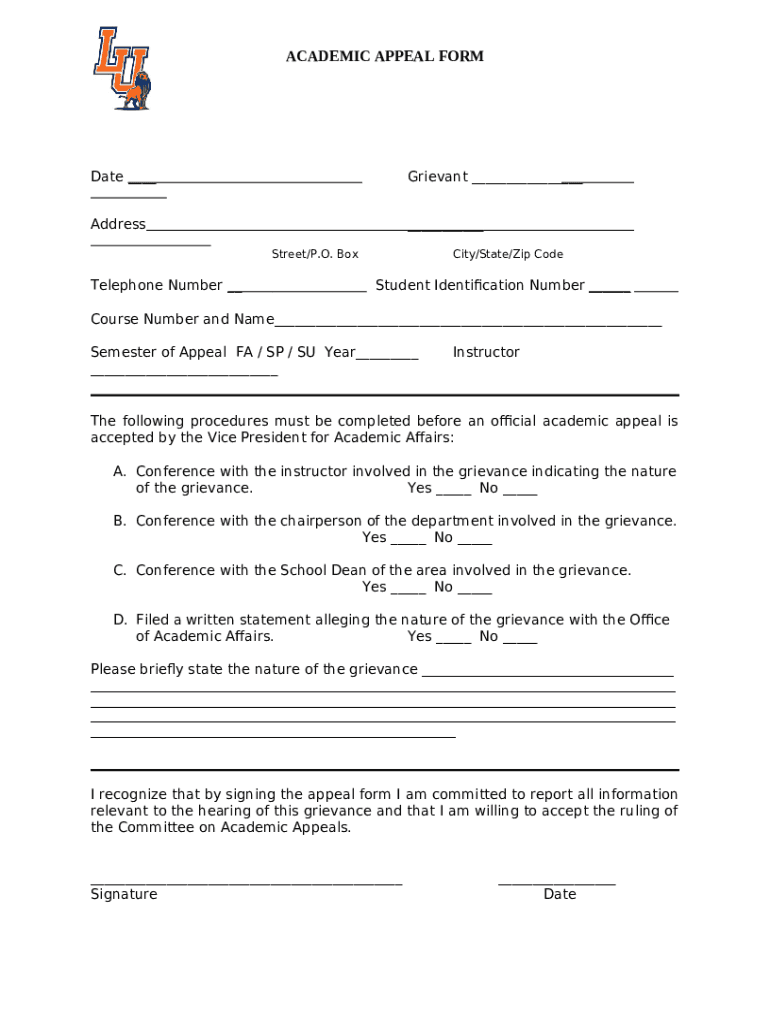 Title IV Academic Appeal 2023-2024 - College of Staten Island Doc ...