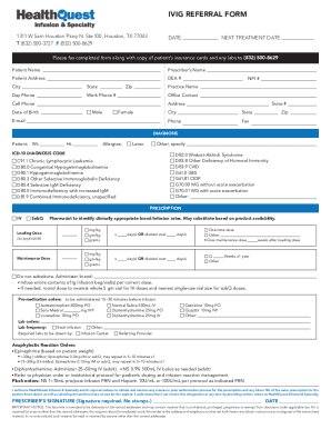 Fillable Online SummaCare IVIG Home Infusion Referral Form Fax Email ...