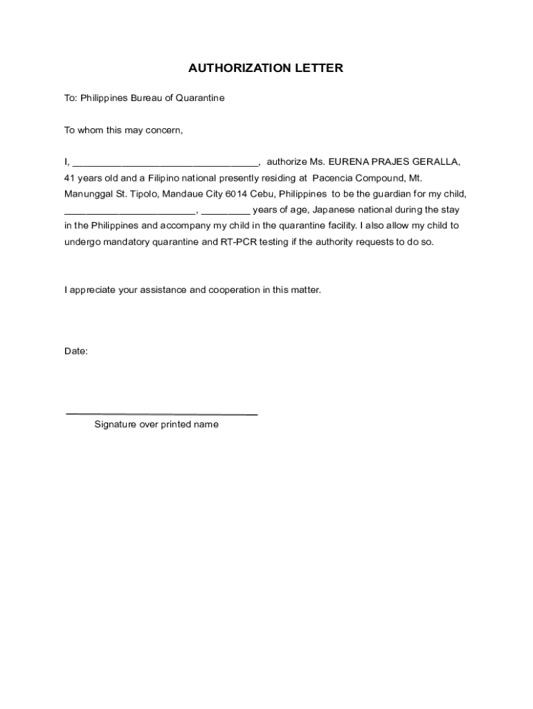 Fillable Online AUTHORIZATION LETTER (To claim passport) To ... Fax ...