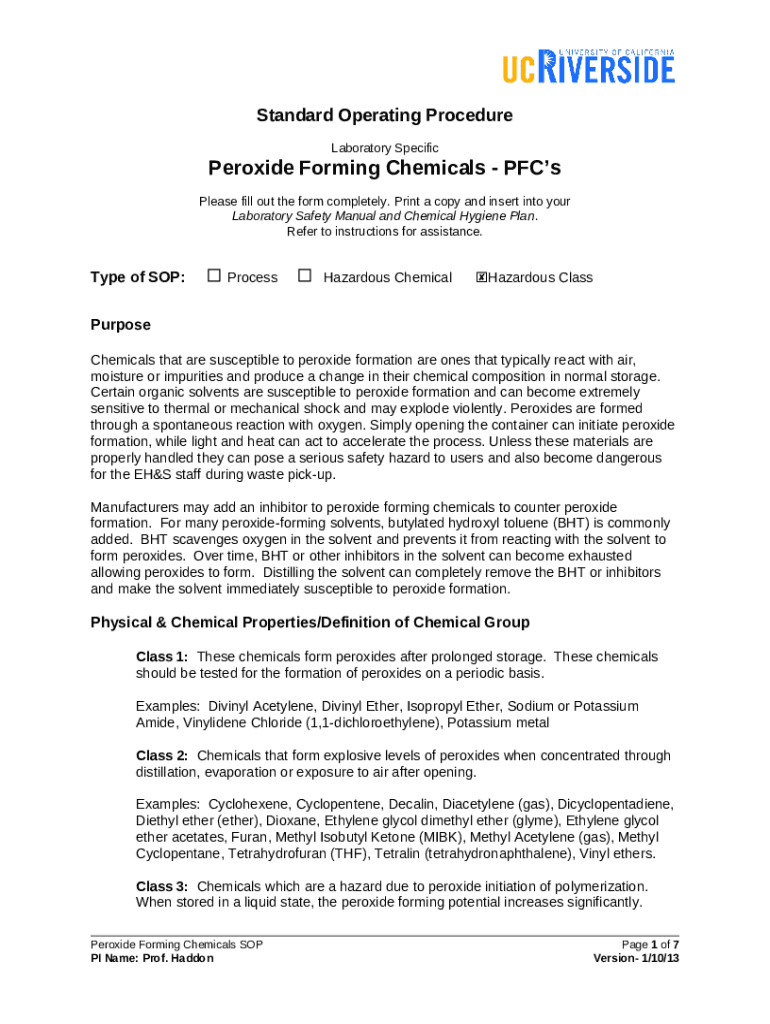 Laboratory Specific Standard Operating Procedures TITLE Doc Template | pdfFiller