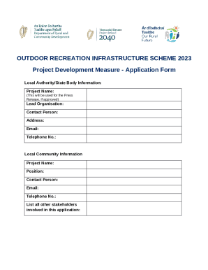 Project Development Measure Application . ... Doc Template | pdfFiller