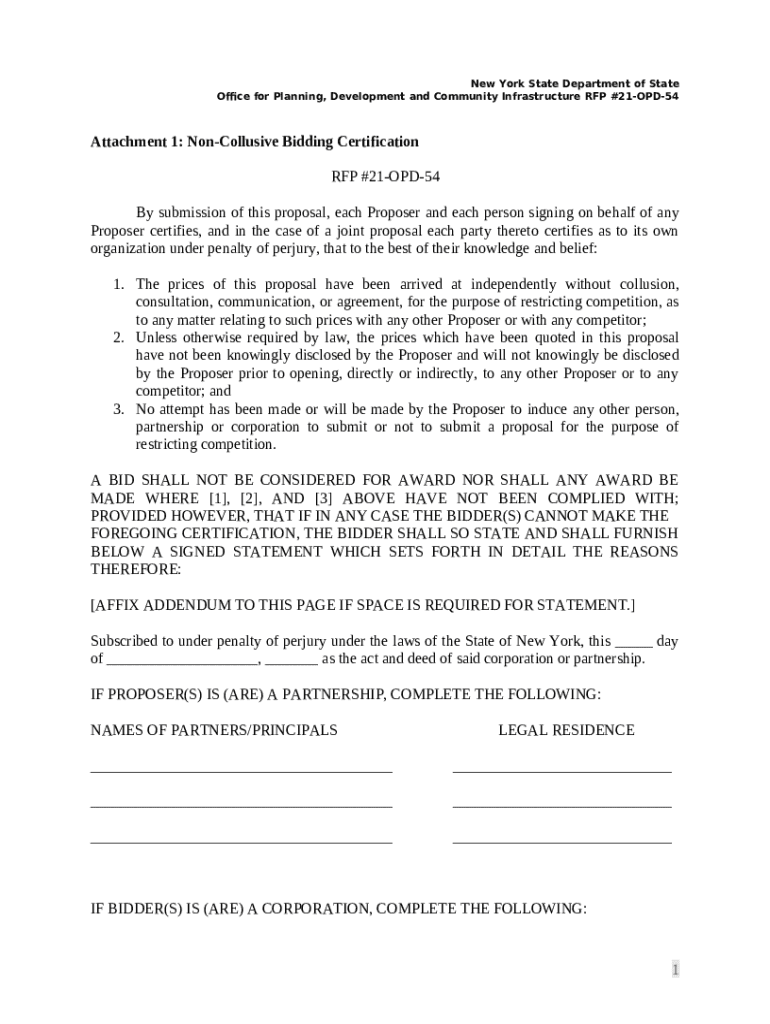 21 Printable non collusion statement s and Templates - dos ny Doc ...