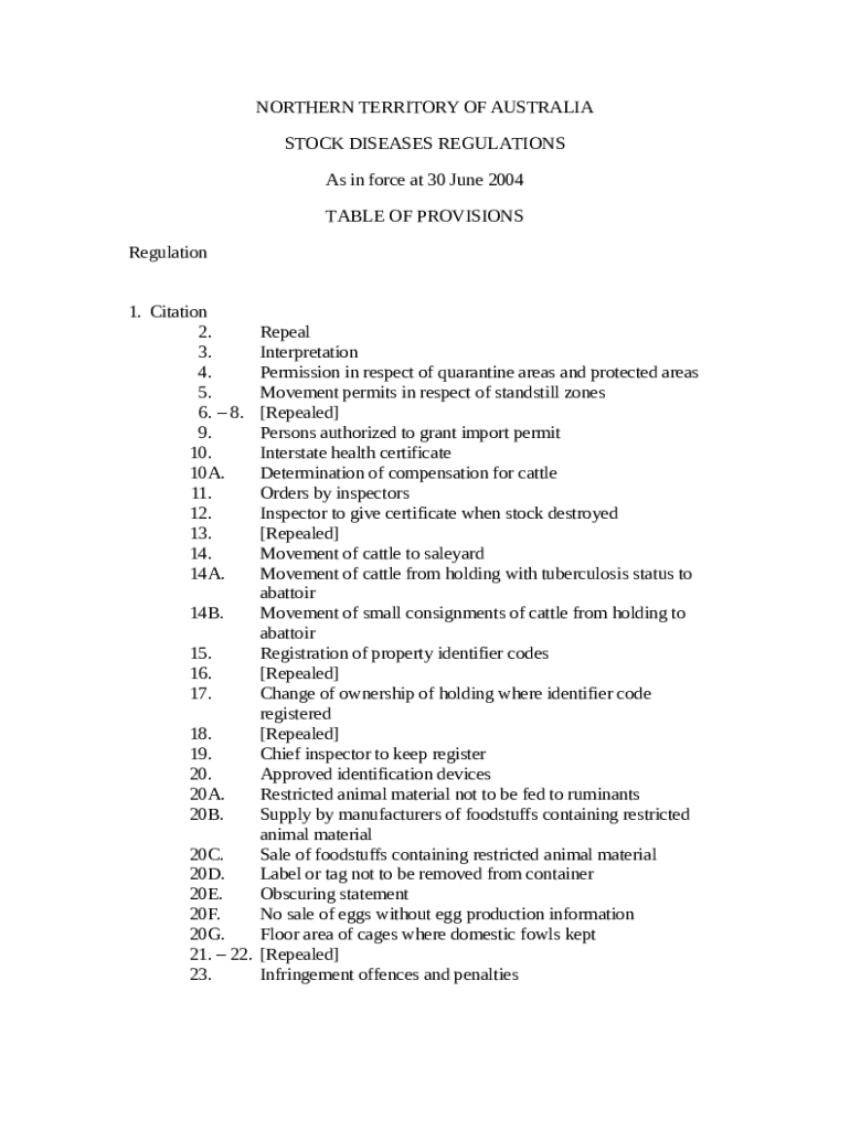 Schedule 1 - NT Legislation - Northern Territory Government - faolex ...