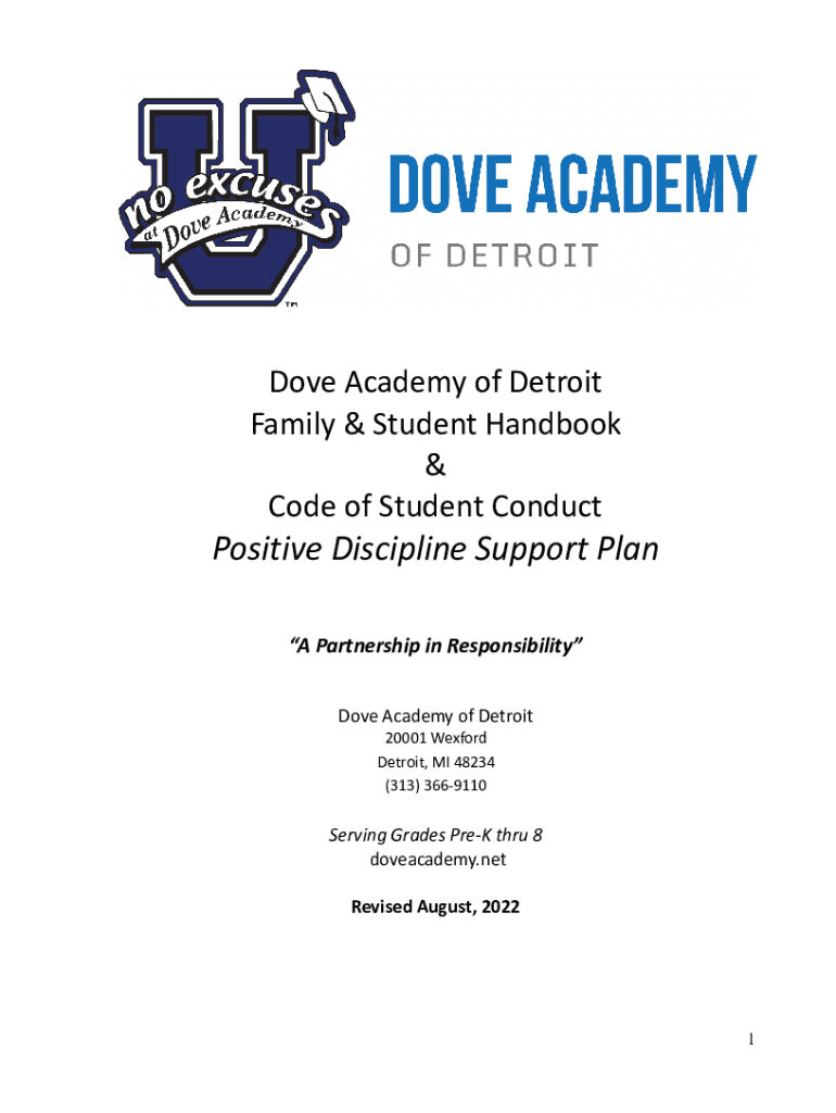 Fillable Online Dove 2022-23 SCHOLAR Student Handbook TEMPLATE 2022 ...