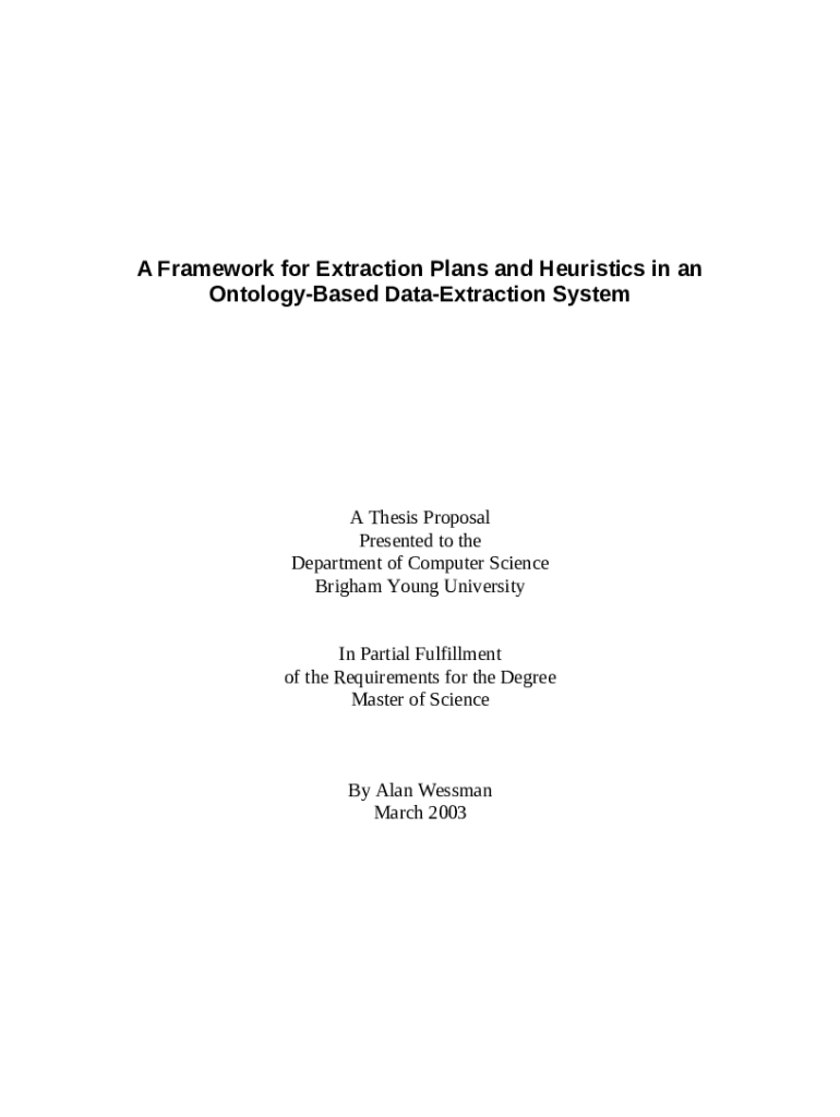 "A Framework for Extraction Plans and Heuristics in an ... - deg byu ...