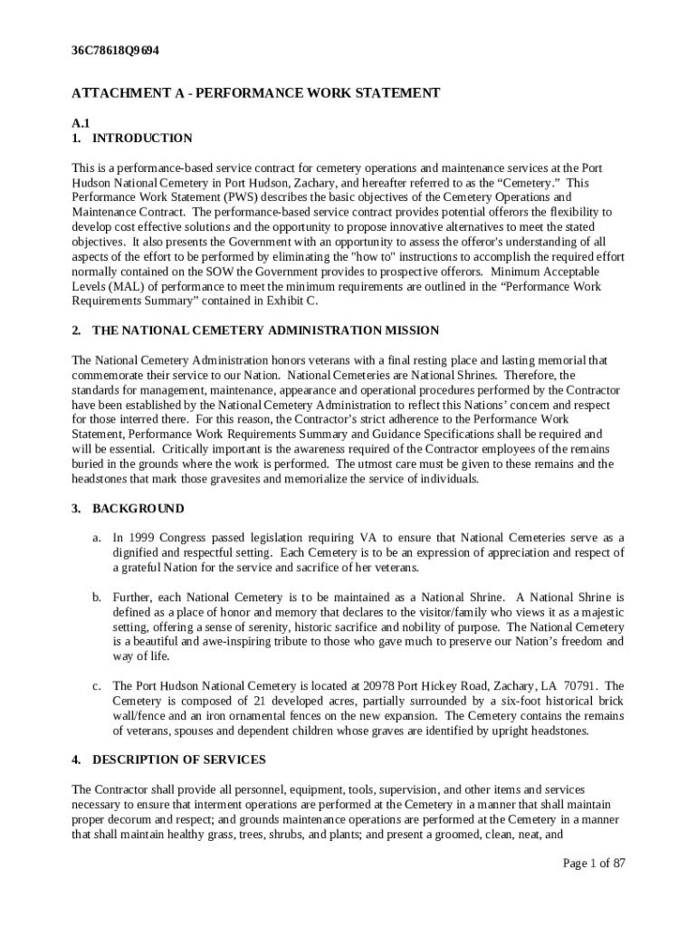 attachment bperance work statement - VA Vendor Portal Doc Template ...